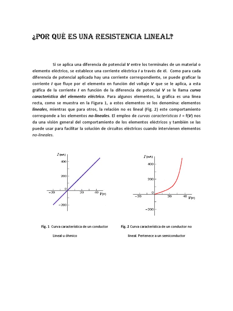 Resistencia Lineal y Ley de Ohm | PDF | Resistencia Eléctrica y ...