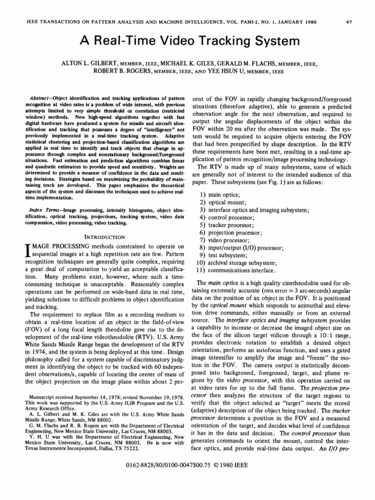 Real-Time Video Tracking System | PDF | Pattern Recognition | Simulation