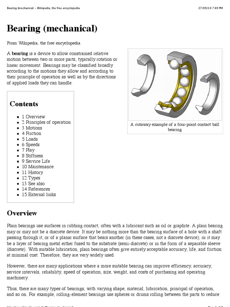 Bearing | PDF | Bearing (Mechanical) | Classical Mechanics