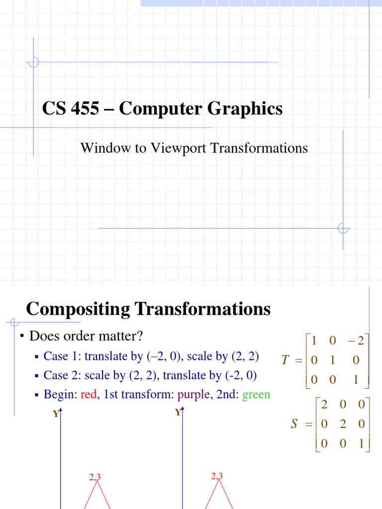CS 455 - Computer Graphics: Window To Viewport Transformations | PDF | Mathematical Concepts ...