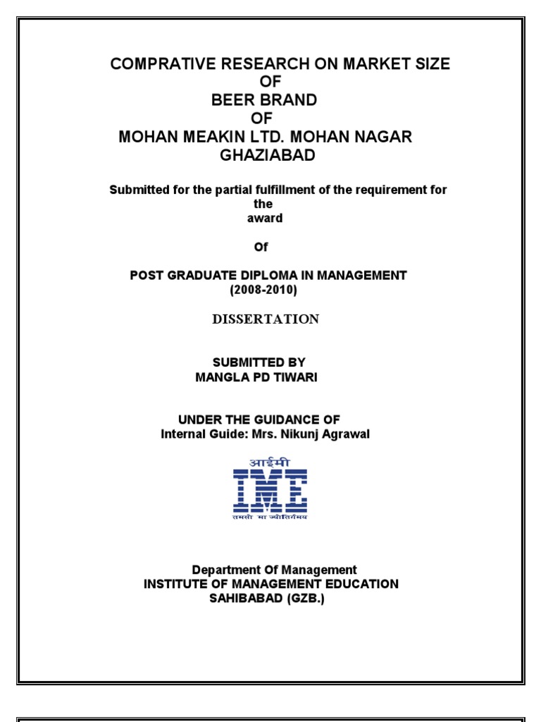 Market Analysis of Mohan Meakin Beer | PDF | Scotch Whisky | Distilled ...