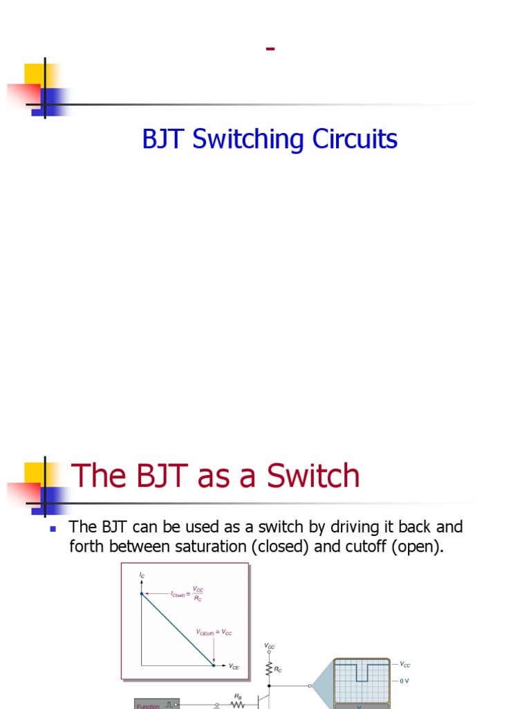 BJT Switching Circuit Fundamentals | PDF | Analog Circuits | Electronic ...