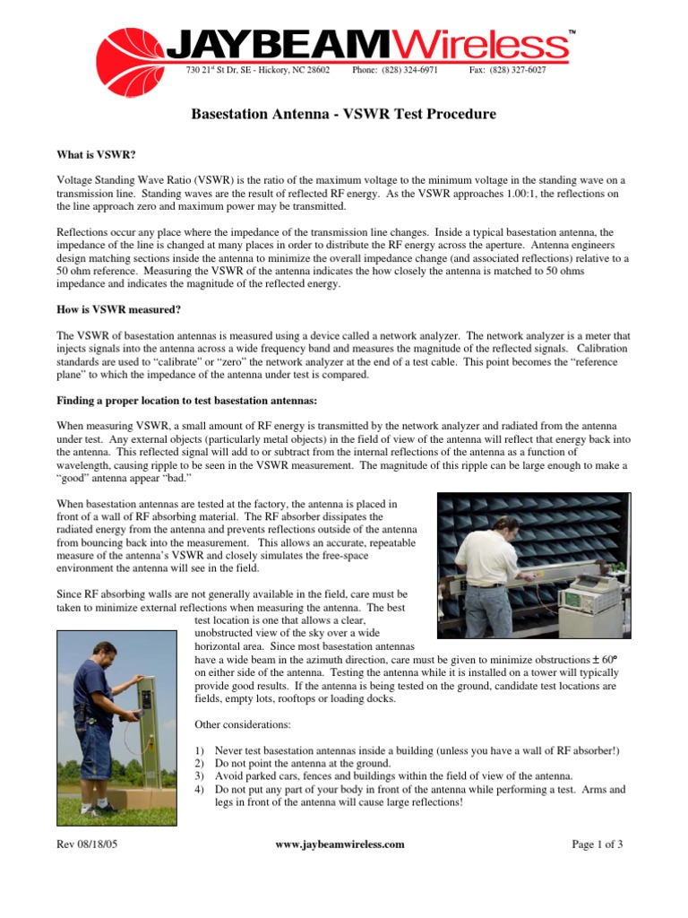 VSWR Test | PDF | Antenna (Radio) | Electrical Impedance