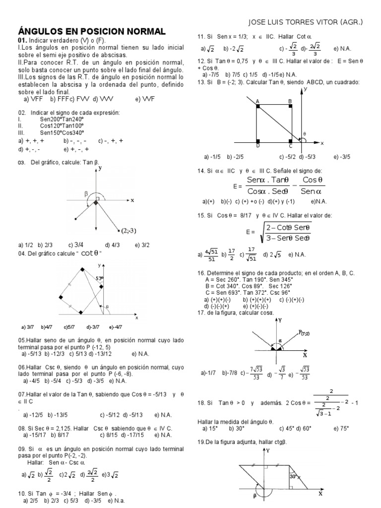 Angulo en Posicion Normal. | PDF | Geometría | Matemática Elemental