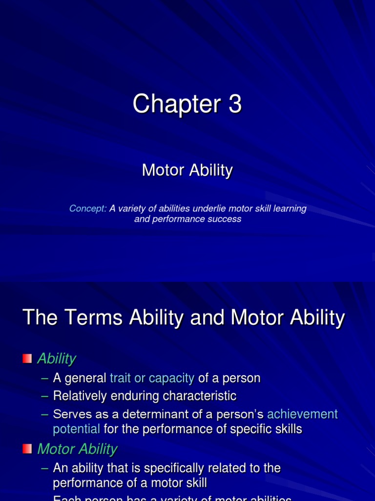 Chapter 3 Motor Abilities | PDF | Balance (Ability) | Hypothesis