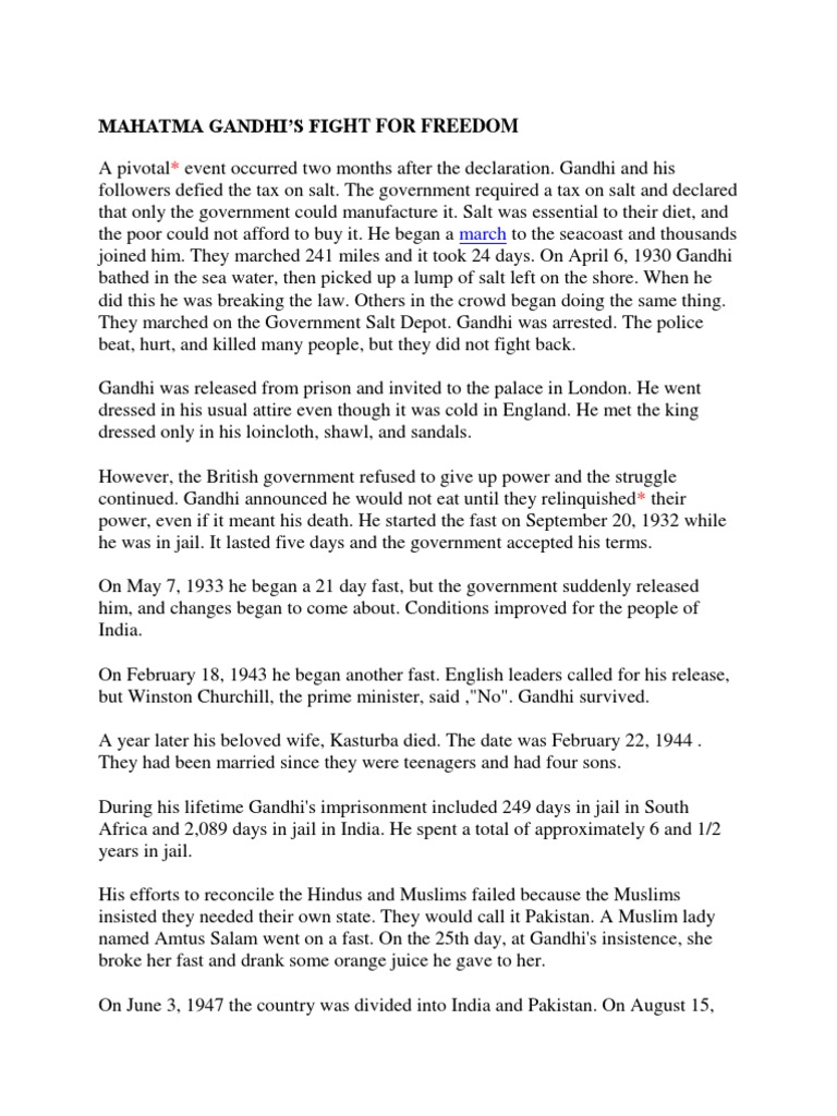 Gandhi's Salt March and Freedom Struggle | PDF | Travel | History