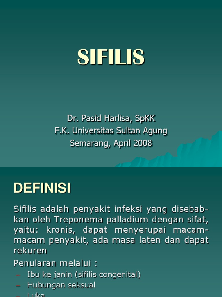 Pengertian dan Stadium Sifilis | PDF | Pengembangan Diri