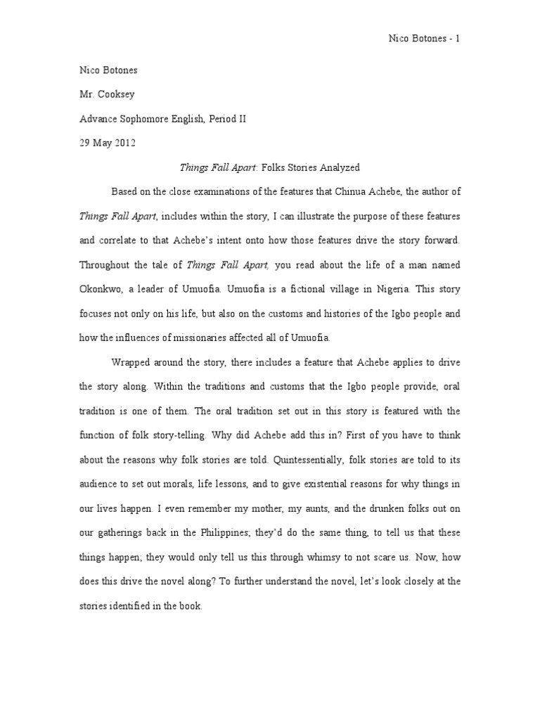 Things Fall Apart Analysis | PDF