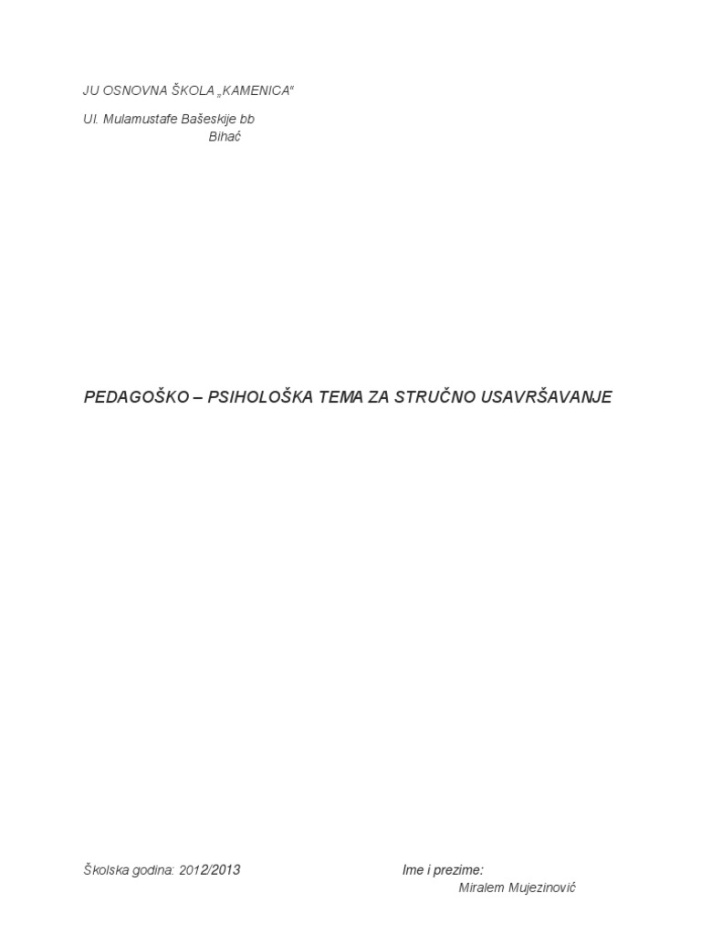 III Stručno Usavršavanje Suradnja Skole I Roditelja | PDF
