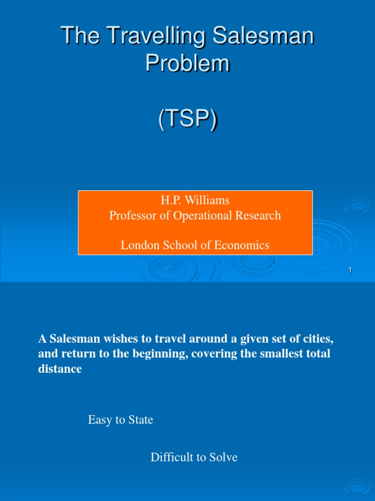 The Travelling Salesman Problem | PDF | Operations Research | Applied ...