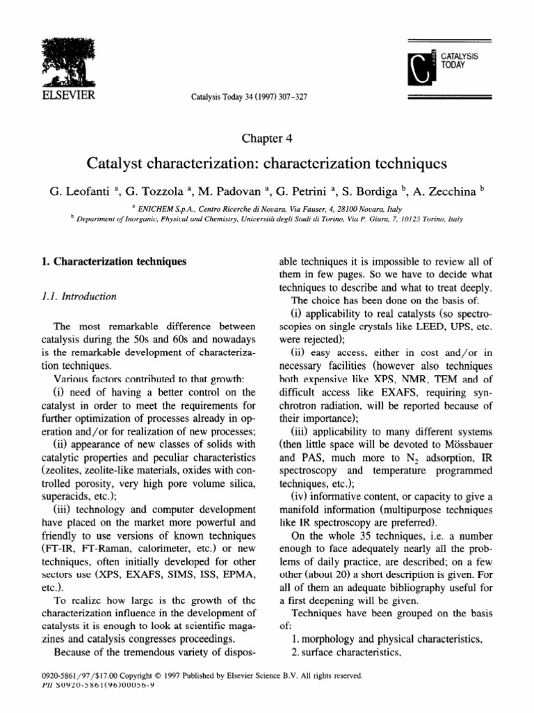 Catalyst Characterization: Characterization Techniques | PDF ...