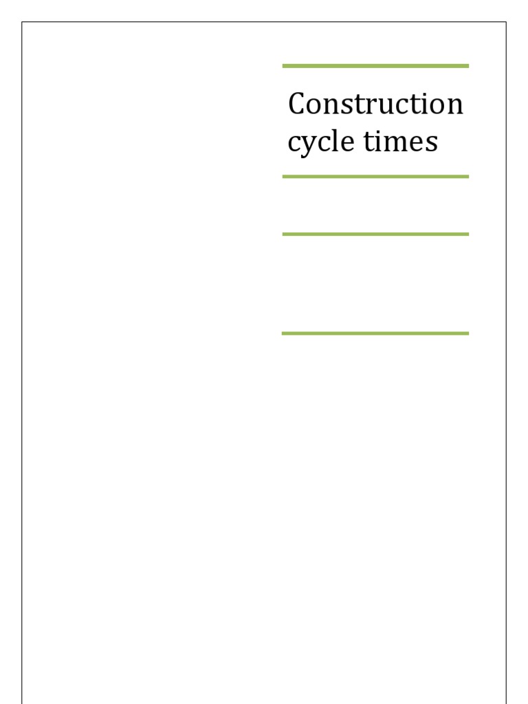 Calculating Construction Cycle Times: A Case Study on the Productivity ...