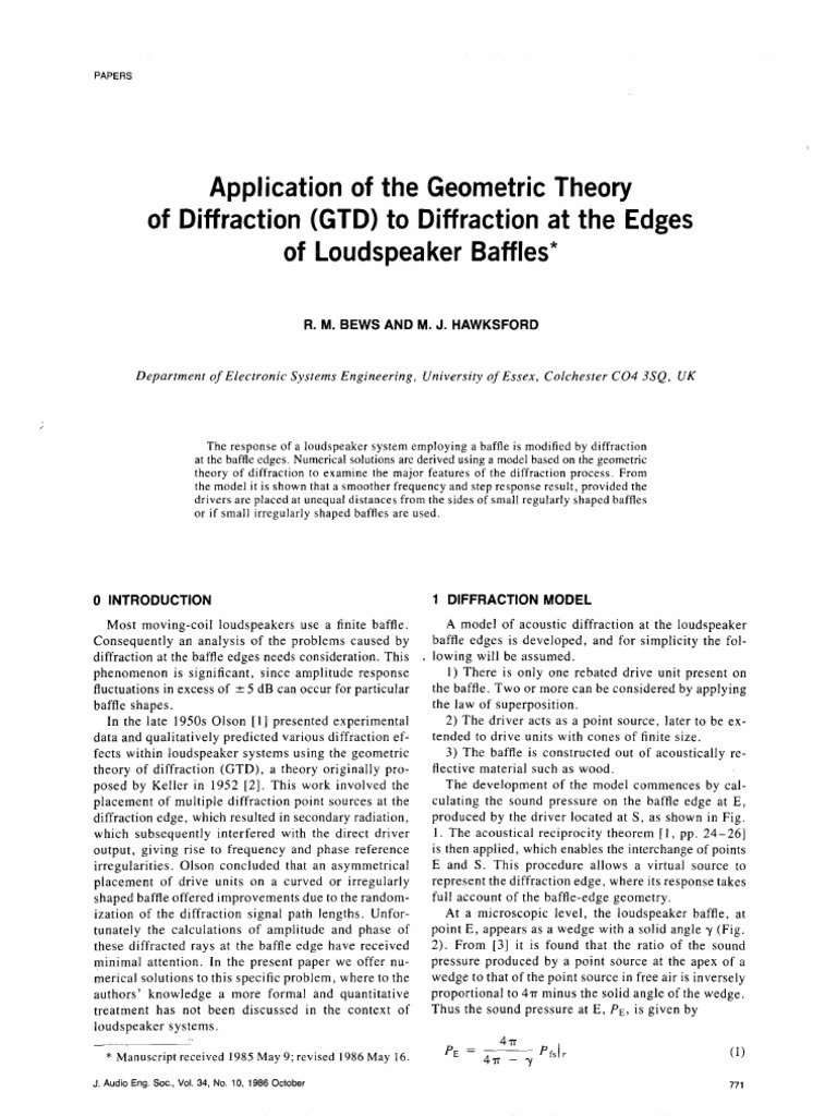 Application of The Geometric Theory of Diffraction | PDF | Diffraction ...
