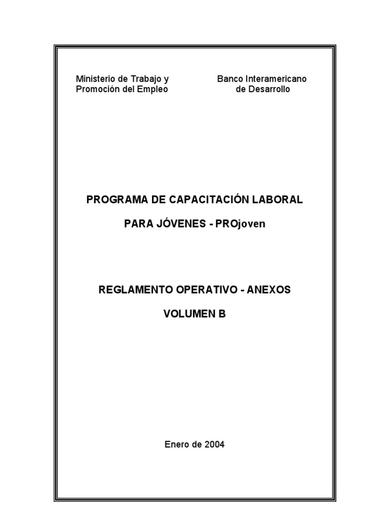 PROJOVEN Programa de Empleo Juvenil | PDF | Contabilidad | Auditoría ...