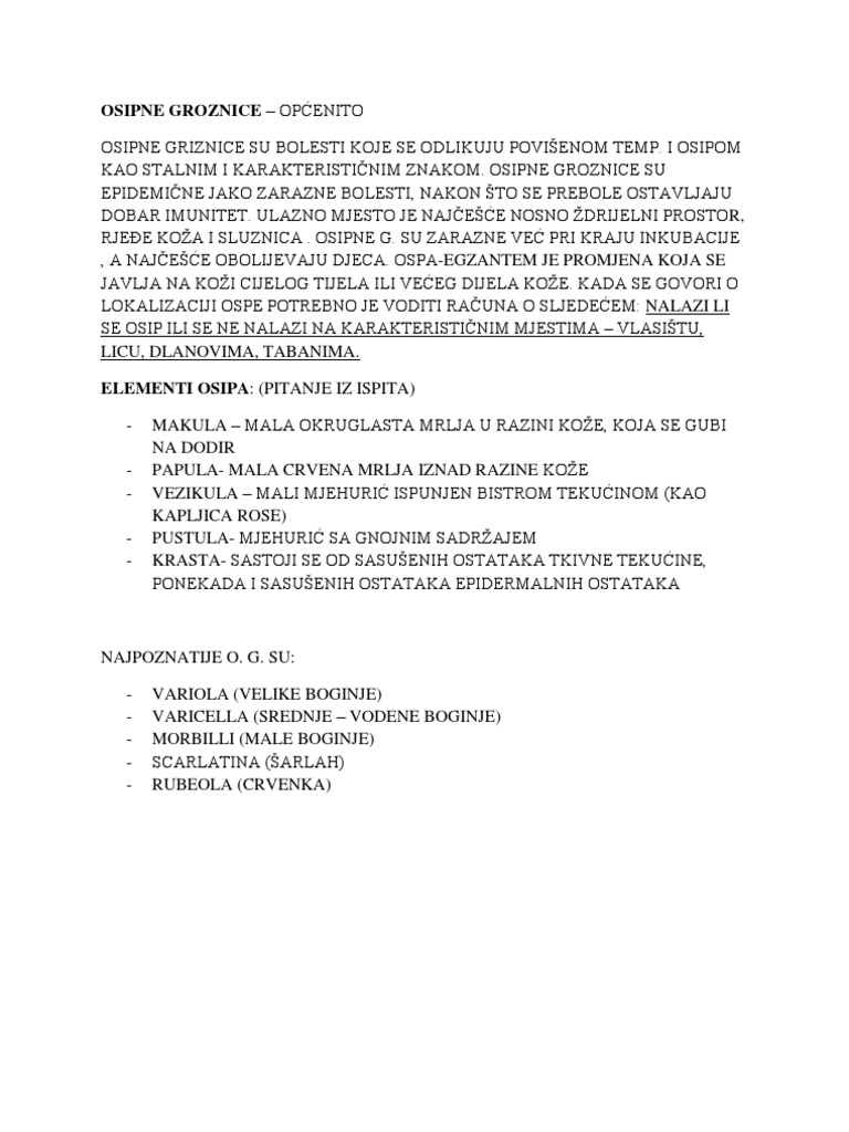 Osipne Groznice | PDF