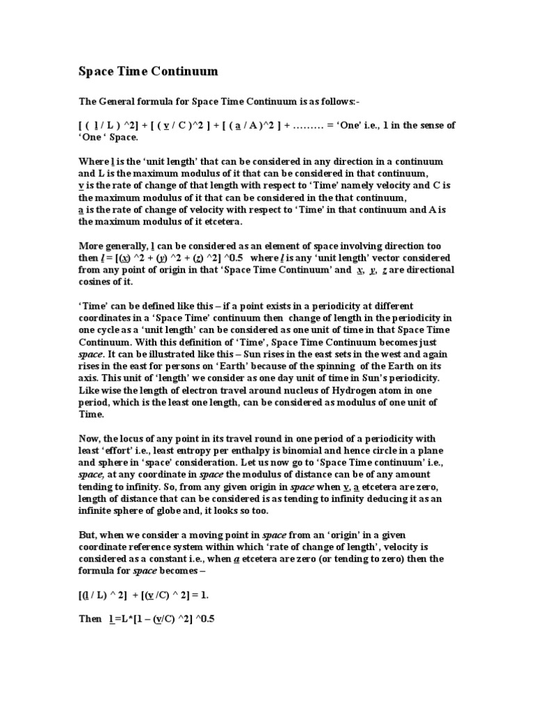 Space Time Continuum | PDF | Spacetime | Sphere