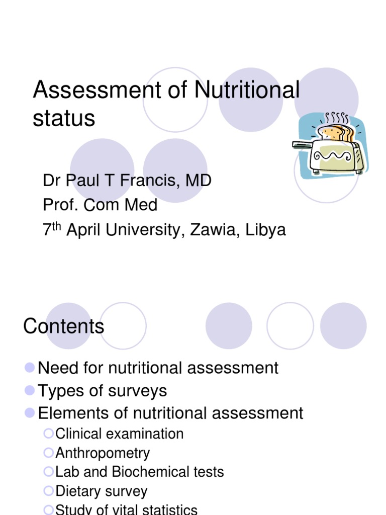 Nutritional Status Assessment Methods | PDF | Malnutrition | Nutrition