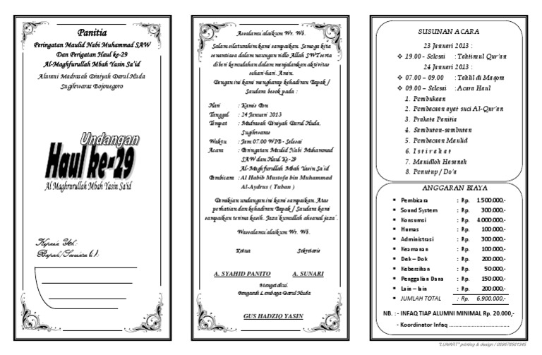 Undangan Haul | PDF