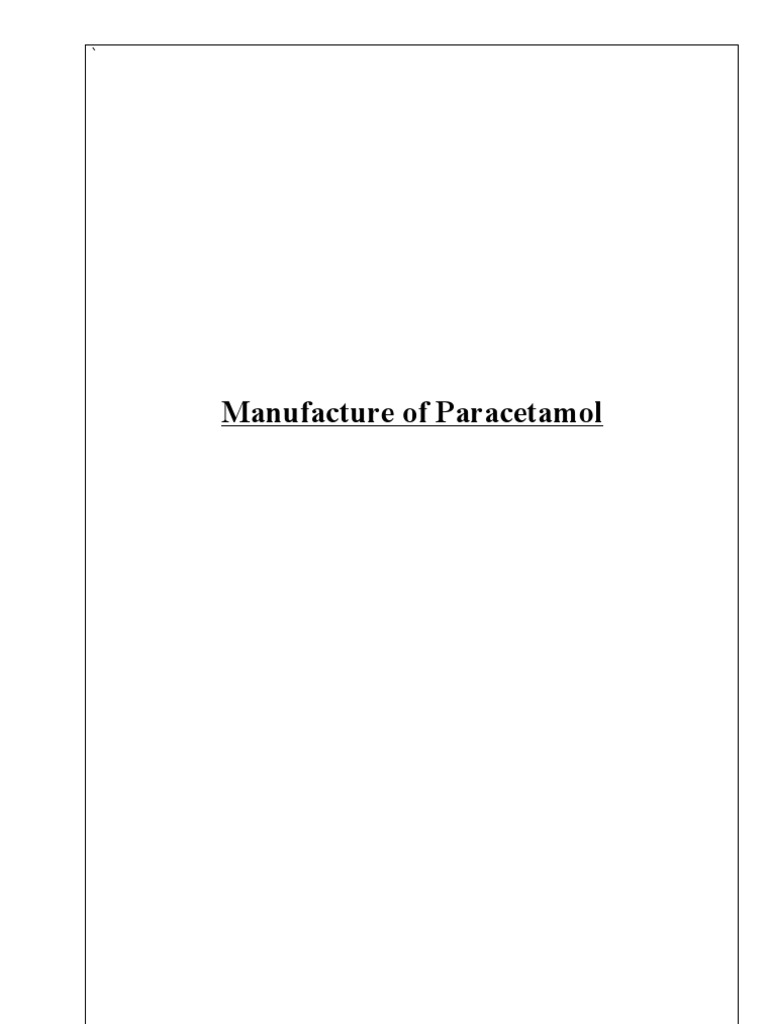 Manufacture of Paracetamol | PDF | Mole (Unit) | Sodium Hydroxide
