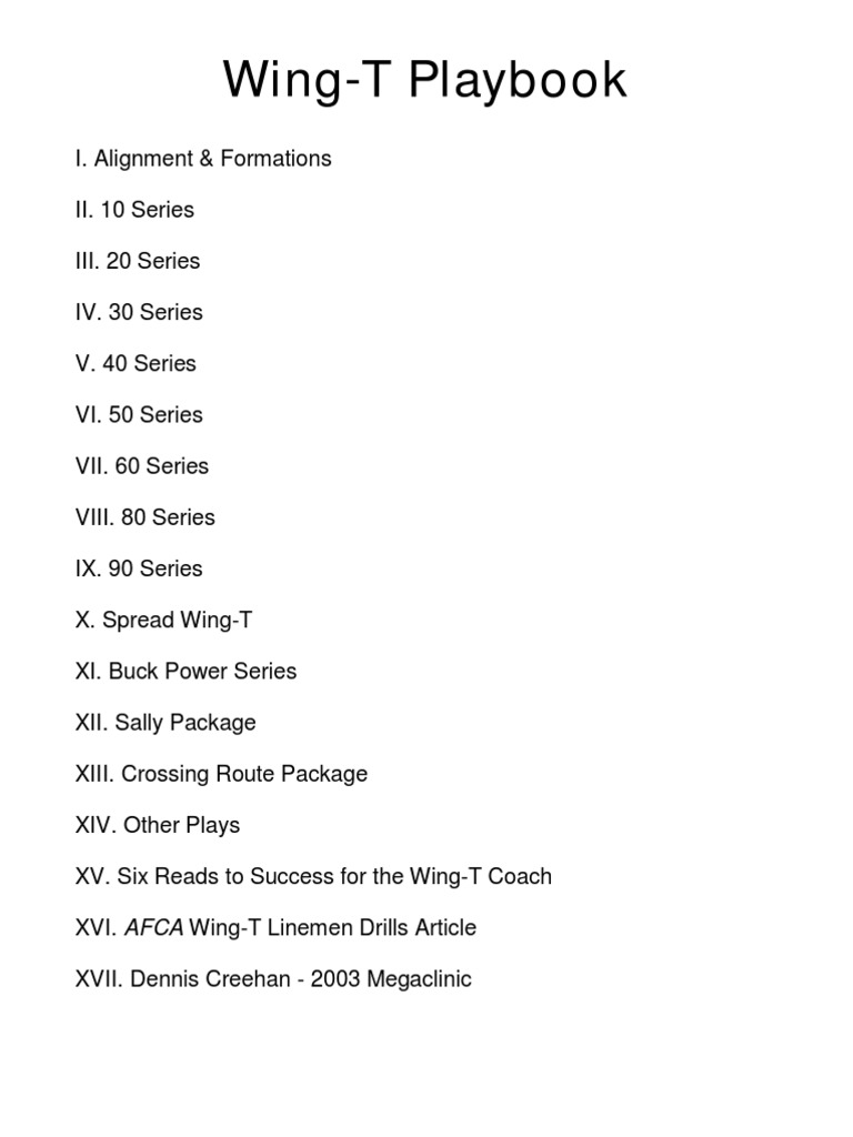 Comprehensive Wing-T Playbook Guide | PDF