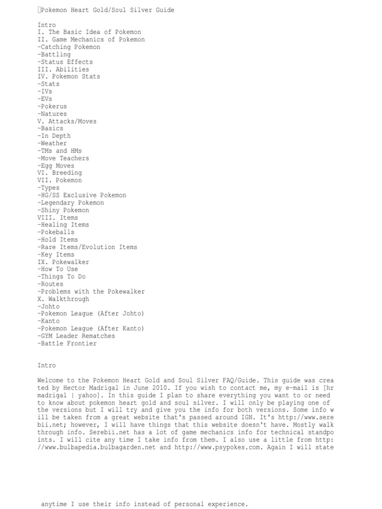 Pokemon Soul Silver Walkthrough | PDF | Taste | Pokémon