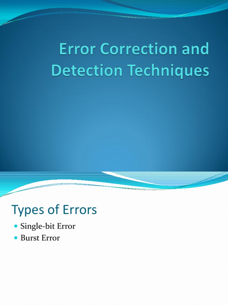 Error Detection Techniques Overview Pdf Teaching Methods Materials