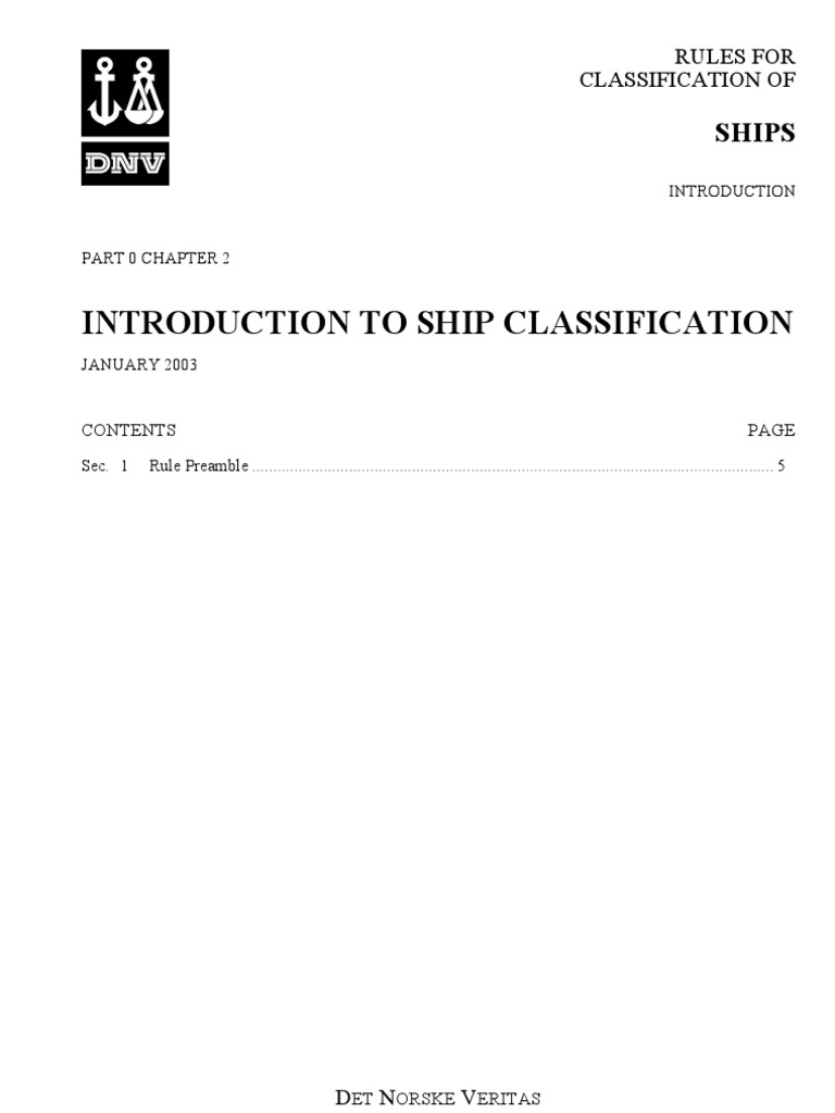 Introduction To Ship Classification-Dnv | PDF