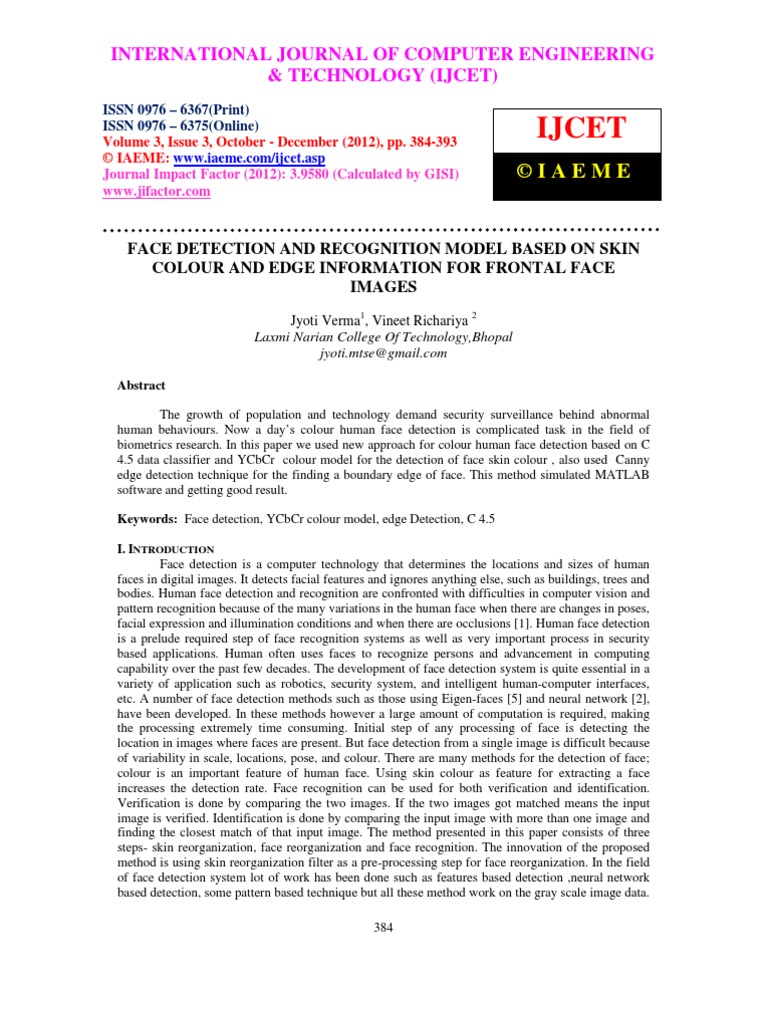 Face Detection and Recognition Model Based On Skin Colour and Edge ...