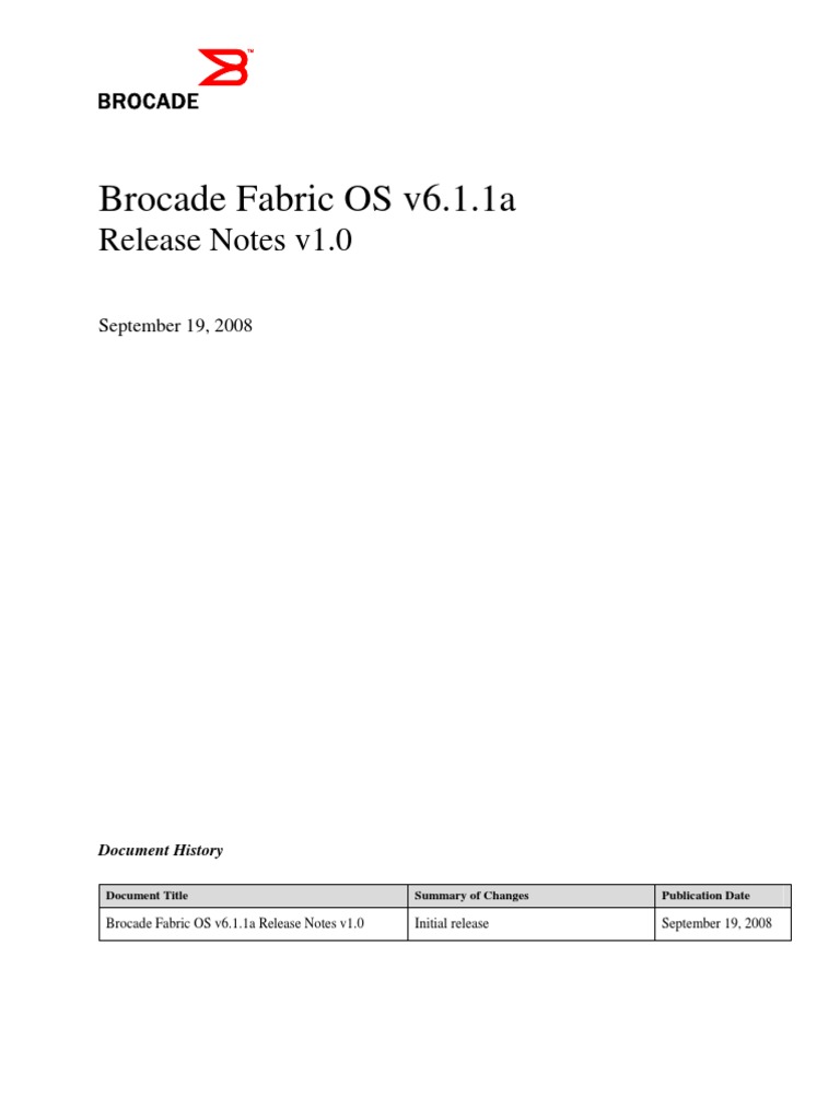 Brocade Fabric OS 6.1.1a - Release Notes | PDF | Operating System ...