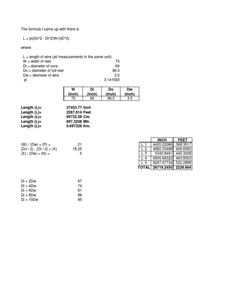 W (Inch) Di (Inch) Do (Inch) DW (Inch) | PDF | Inch | Diameter