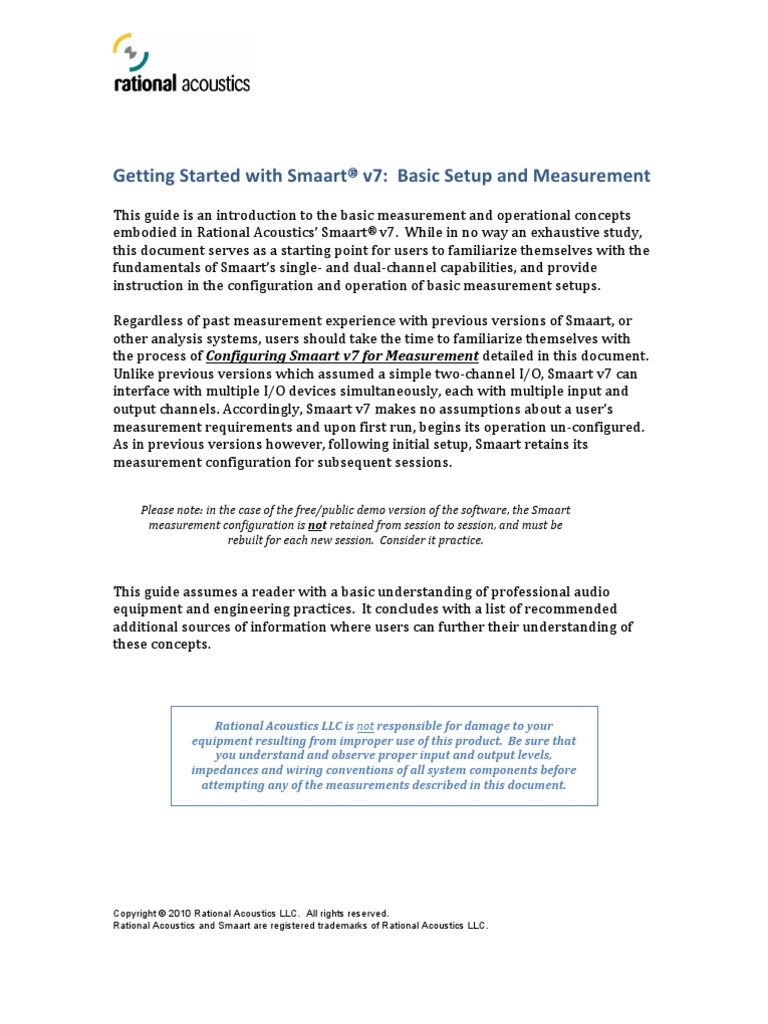 SMAART Vers. 7 Getting Started With Smaart 7 | PDF | Graphical User ...