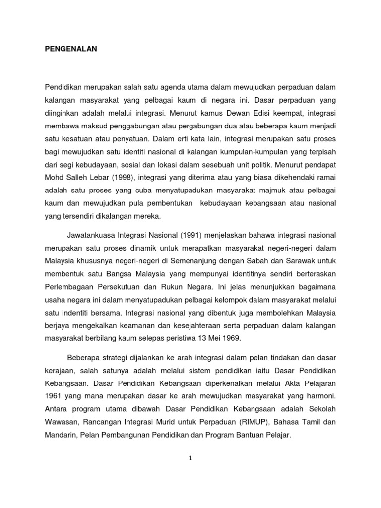 Integrasi Kaum | PDF