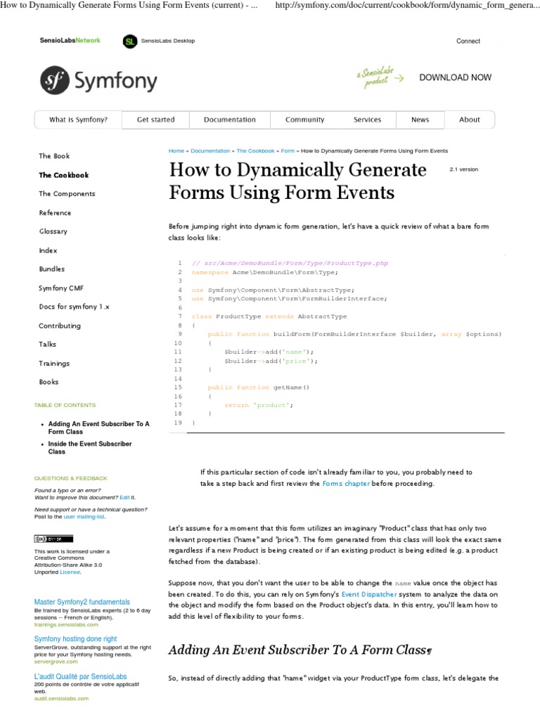 How To Dynamically Generate Forms Using Form Events | PDF | Method (Computer Programming ...