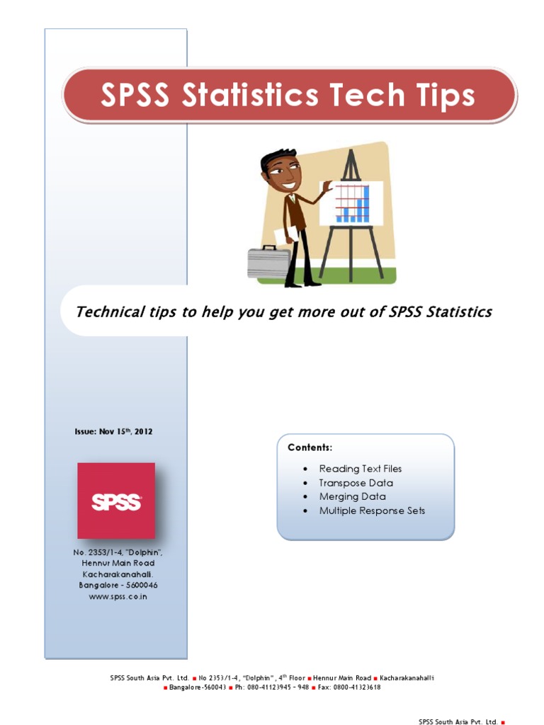 Technical Tips To Help You Get More Out Of Spss Statistics Pdf Data Set Spss