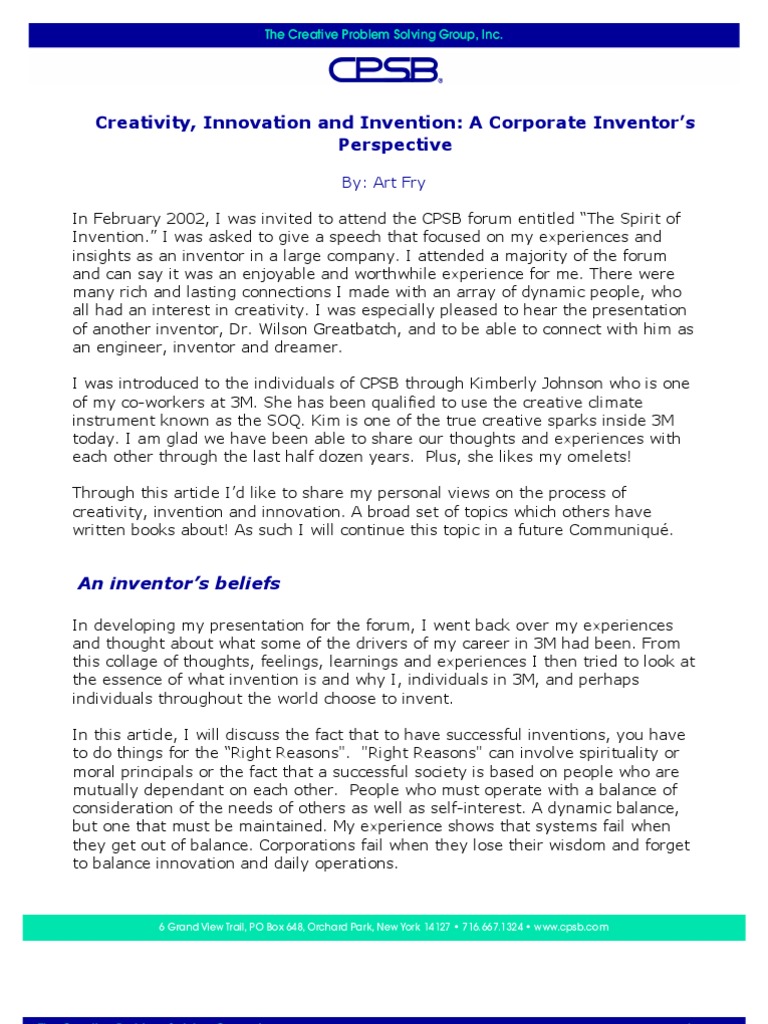 Creativity and Innovation | PDF | Adaptation | Invention