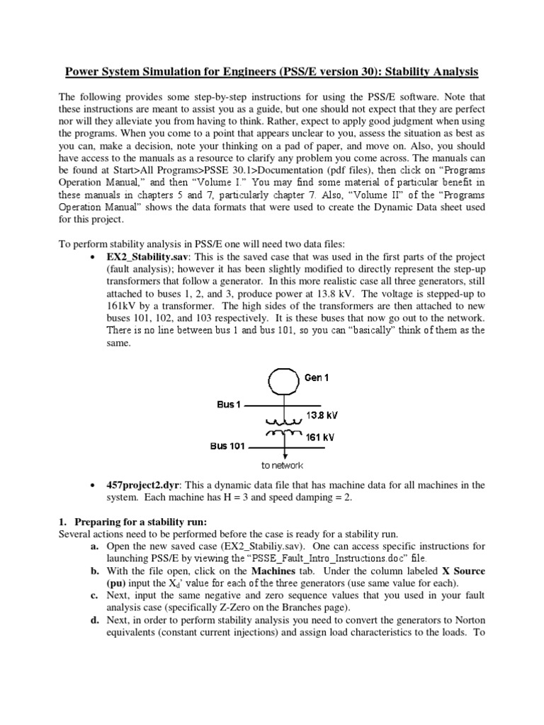 PSSE Intro Stabilty Instructions | PDF | Command Line Interface | Software