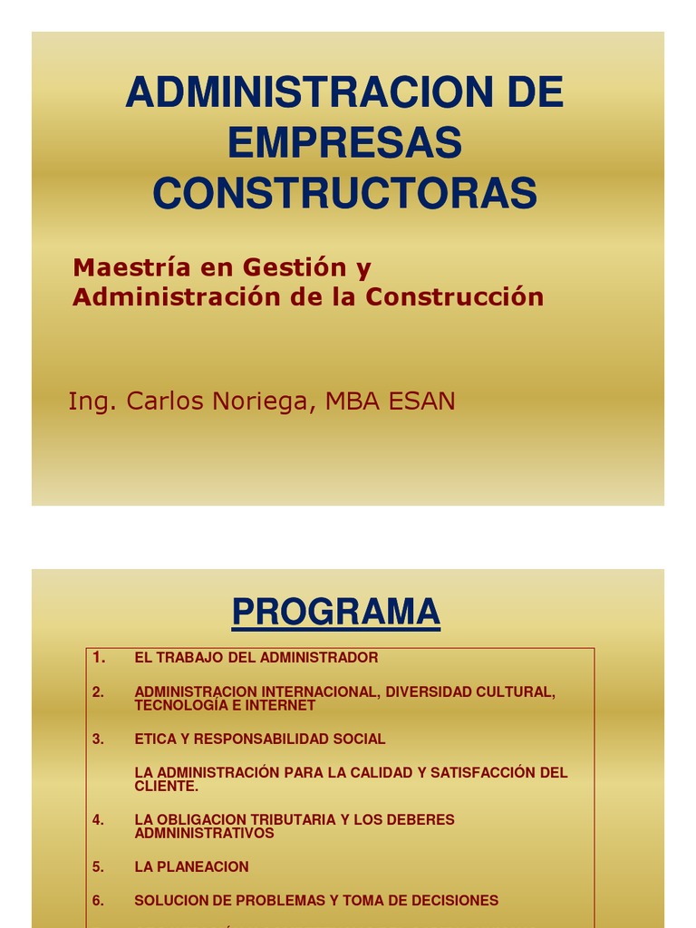 Administracion de Empresas Constructoras | PDF