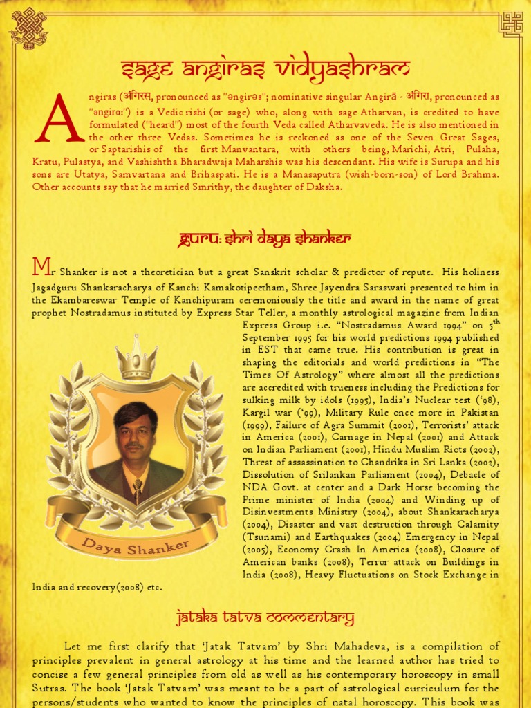 Sage Angiras Vidyashram: Guru Guru Guru Guru | PDF | Planets In ...