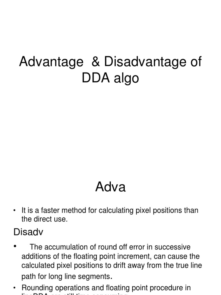 Advantage & Disadvantage of DDA Algo | PDF | Integer (Computer Science ...