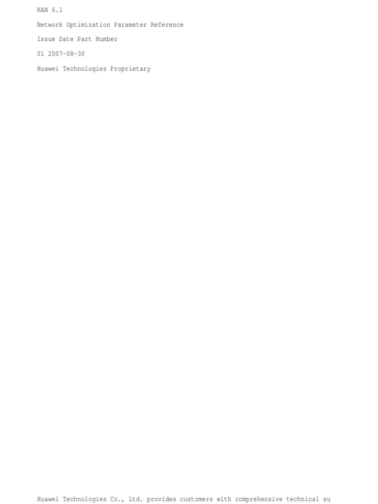 RAN Network Optimization Parameter Reference RAN6 1 | PDF | High Speed Packet Access | Network ...