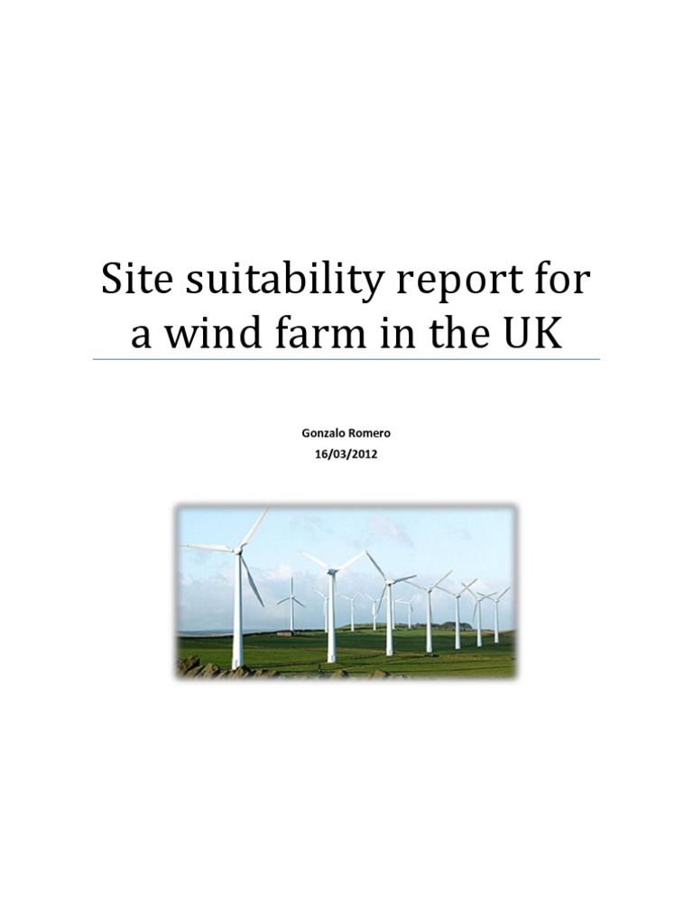 Site Suitability Report For A Wind Farm in The UK | PDF | Wind Power ...