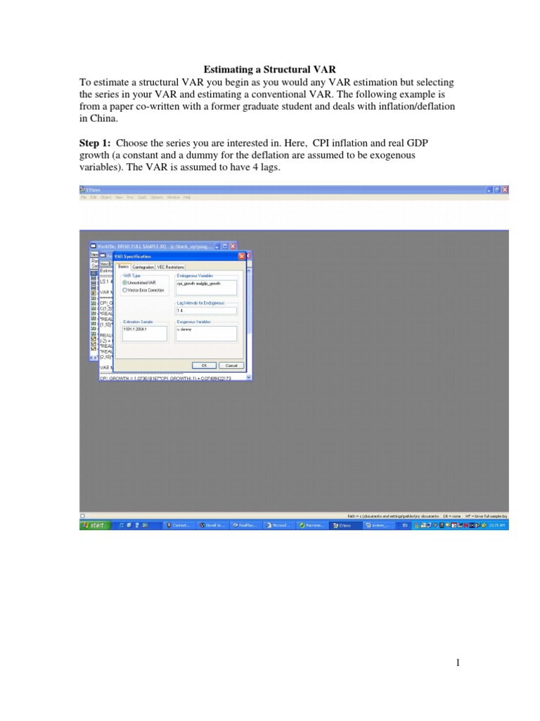 Structural VAR Using Eviews | PDF