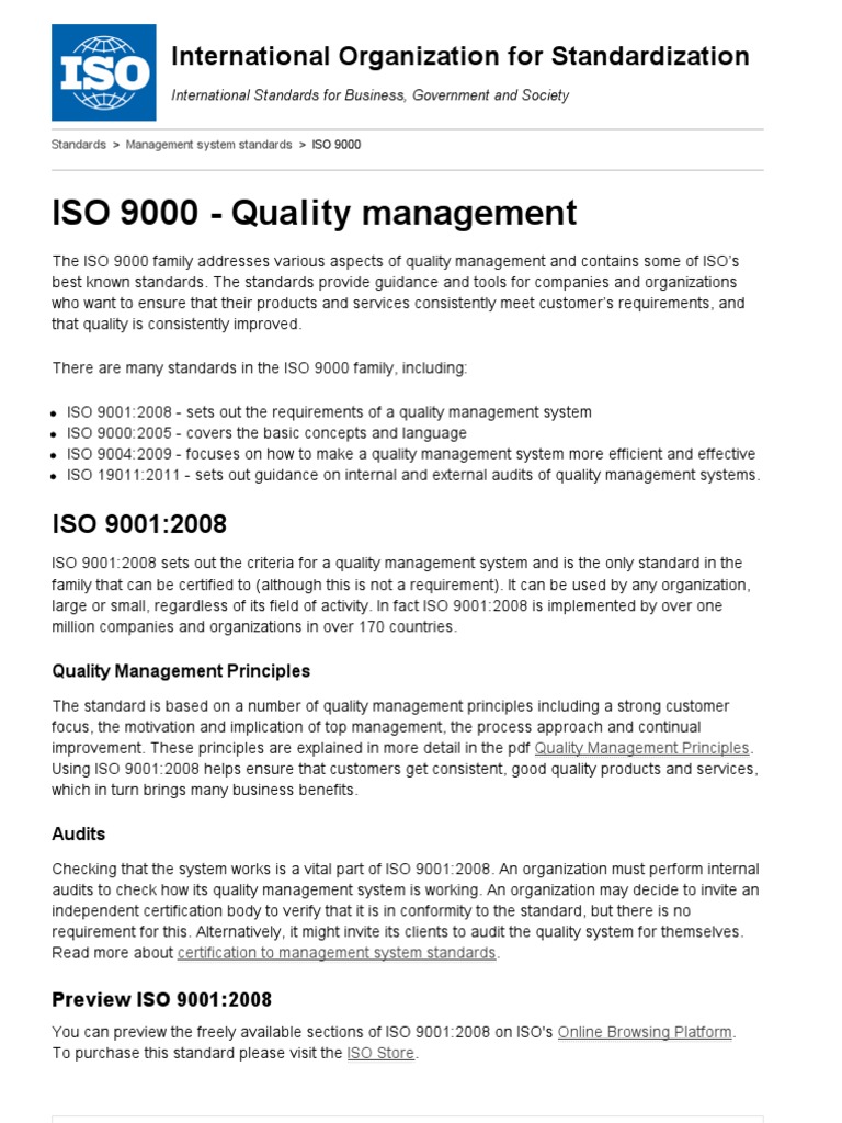 ISO 9000 Quality Management - IsO | PDF | Iso 9000 | Quality Management