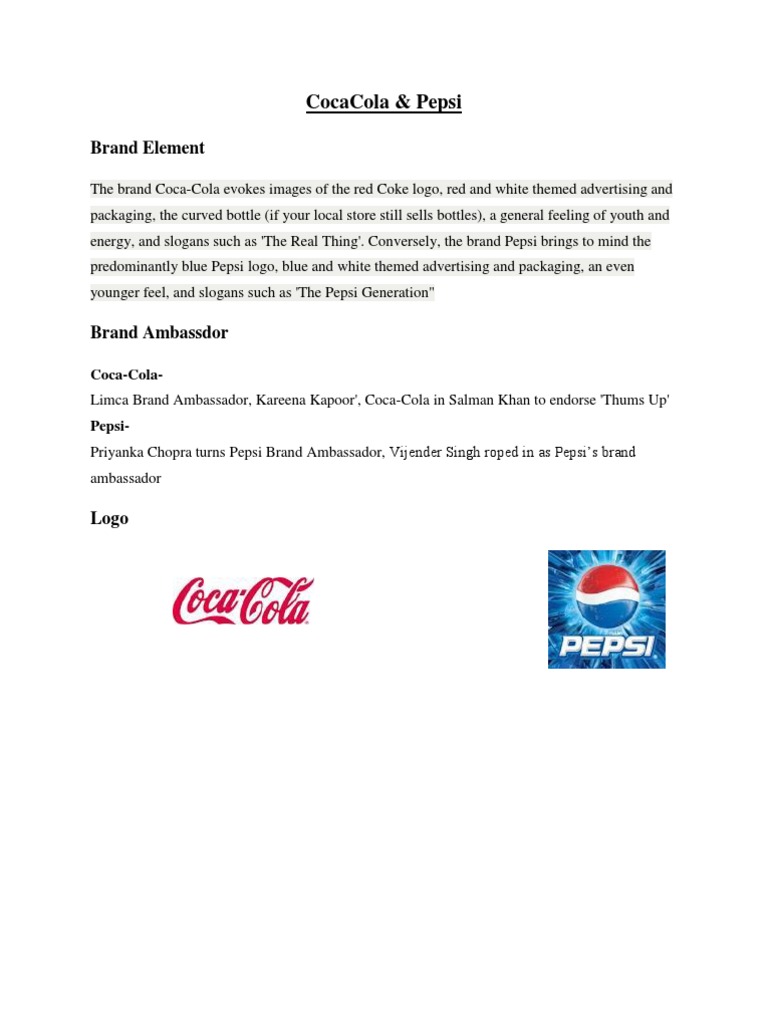 Pepsi vs Coca-Cola Brand Analysis | PDF | Beverages | Business