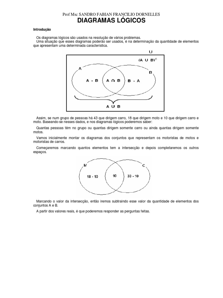 Diagramas Lógicos e Análise de Dados | PDF | Equações | Objetos matemáticos