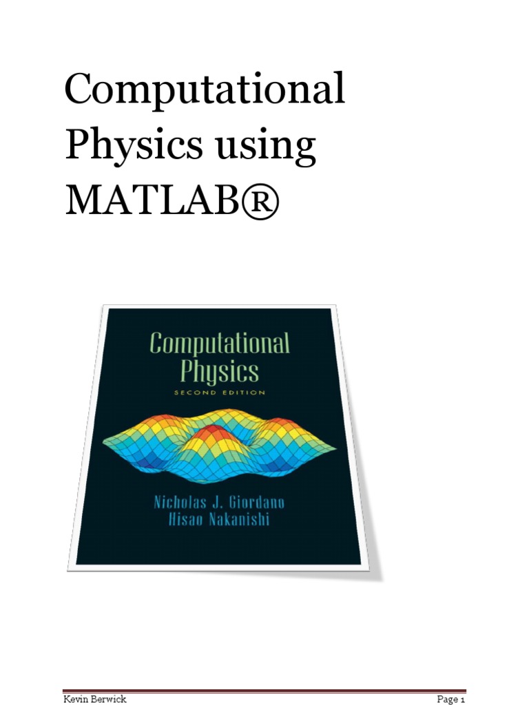 Computational Physics Using MATLAB | PDF | Orbit | Ordinary ...