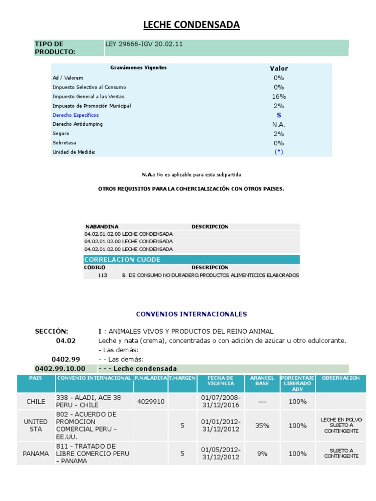 Partida Arancelaria Final