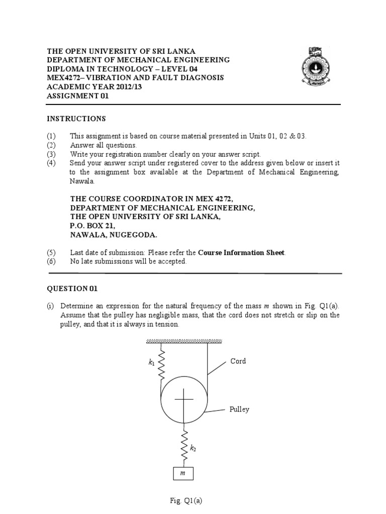 Vibration & Fault Diagnosis | PDF | Motion (Physics) | Force