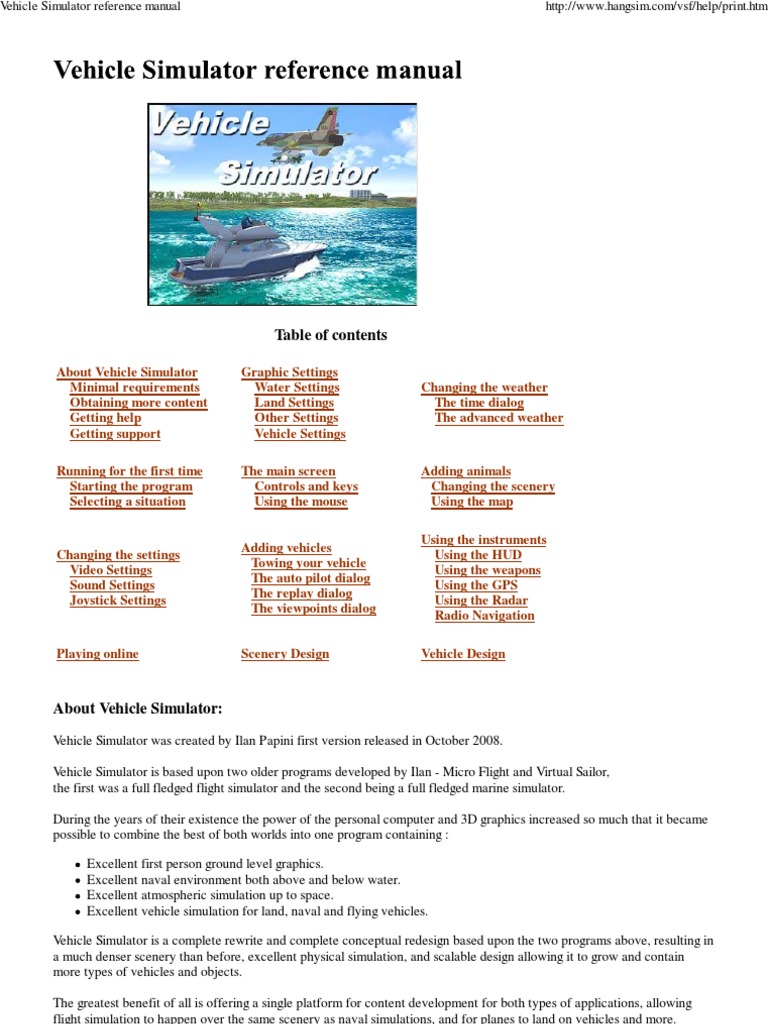 Vehicle Simulator Reference Manual | PDF | Cloud | Texture Mapping