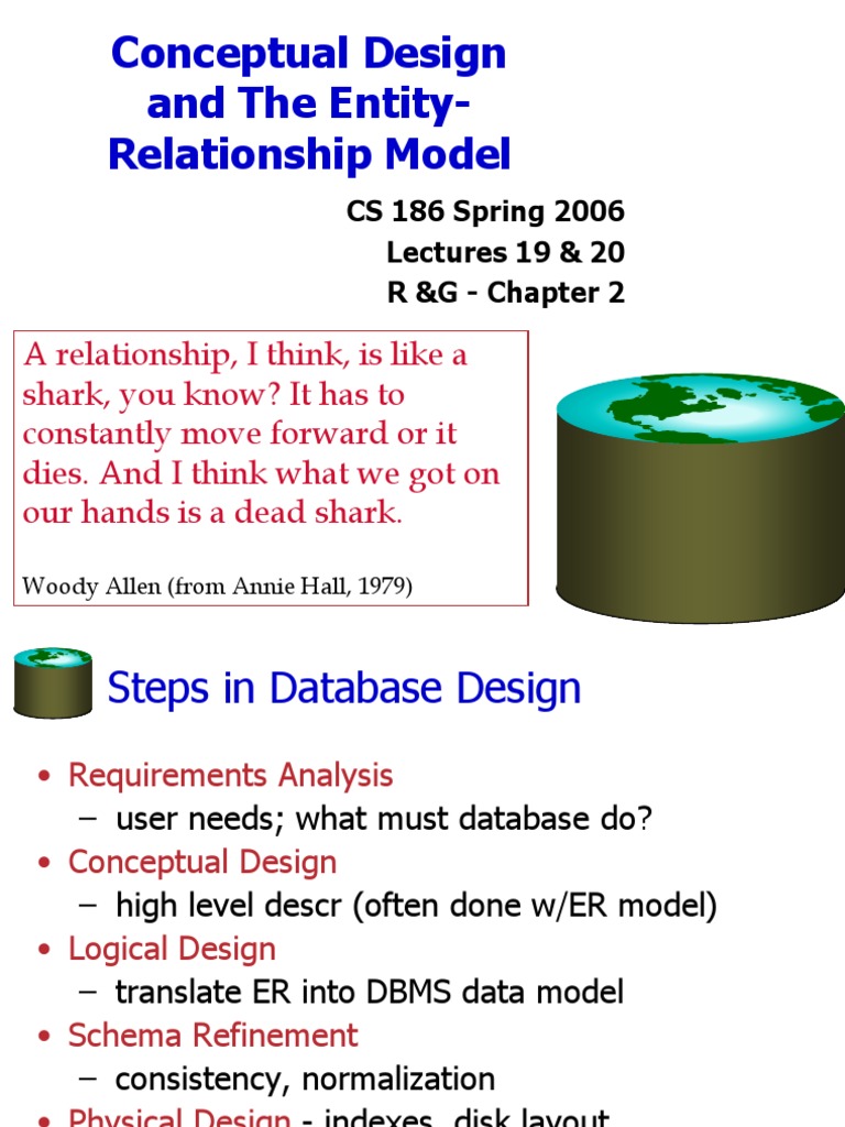 Conceptual Design and The Entity-Relationship Model | PDF | Databases ...